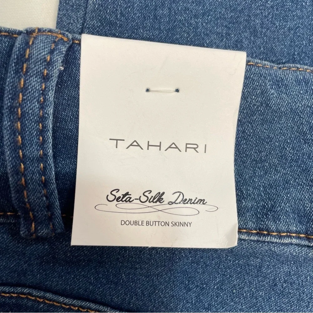 Tahari | Jeans | Nwt New 98 Tahari Charlotte Double Button Skinny ...
